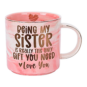 Hendson Sister Birthday Gifts for Women - Funny Sister Gag Gift for Her - Mothers Day, Christmas, Sorority, Unbiological Sisters, Big Sis Mug - Being My Sister is the Only Gift You Need - 11.5oz Cup