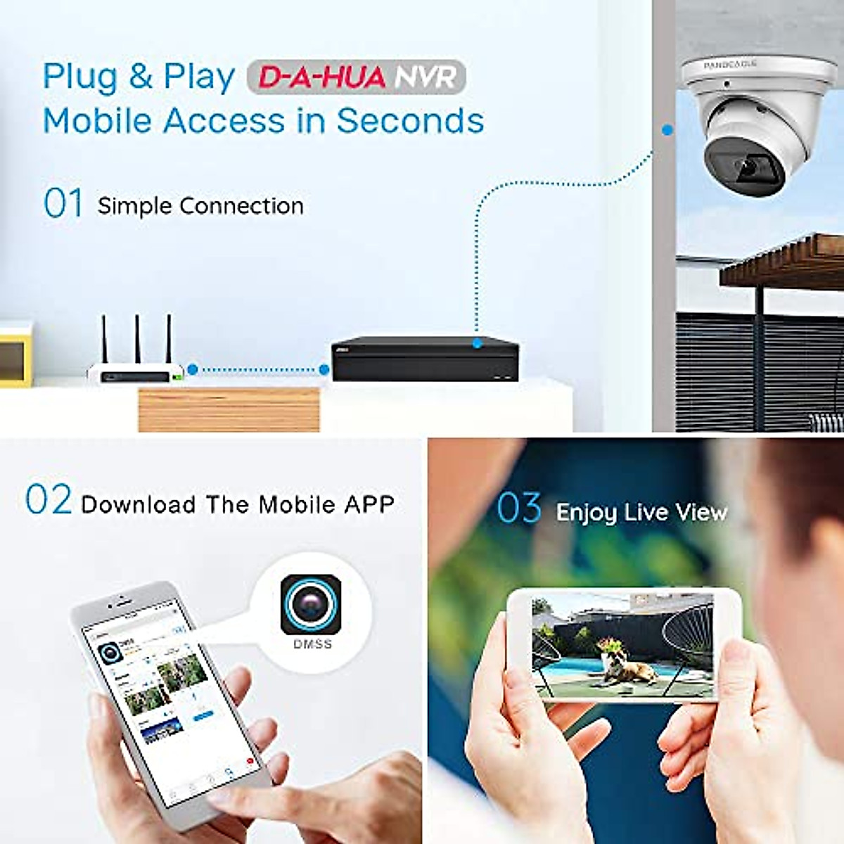 PANOEAGLE Starlight 8MP POE IP Camera Turret, Outdoor 4K Security Camera with Human Vehicle Detection, Built-in Mic, SD Card Slot, 98ft IR Night Vision, 2.8mm Wide Angle Lens, IP67 Waterproof, IVS