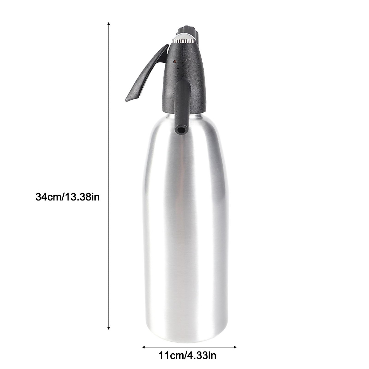 1 Liter Soda Maker,Home Soda Water Siphon Alloy Soda Sparkling Water Maker Fizzy Soda Machine for Fresh Soda Water, Cocktails, Hard Seltzers(Silver)