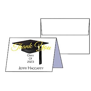 (24 Pack) Thank You Cards With Envelopes For Graduation – Folded Personalized Cards – Choice of 20 Colors – 100lb (270 GSM) Cardstock and 70lb Envelopes (24 5x7 Cards & A7 Envelopes)