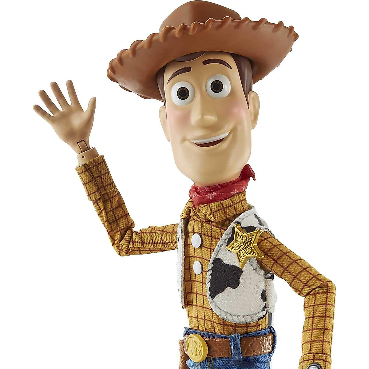 Mattel Pixar Spotlight Series Woody Figure, Disney Pixar Toy Story Collectable, 9.2-in Tall with 2 Hand Sets, 2 Expressions, Articulation & Display Box with Reversible Background