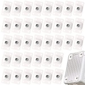 32 PCS Self Adhesive Caster Wheels,Mini Swivel Wheels Stainless Steel Paste Universal Wheel,360 Degree Rotation Sticky Pulley,Small Adhesive Wheels for Furniture Storage Box Trash Can (White)