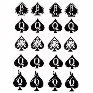 4 Sheets BBC Queen of Spades Temporary Tattoo Sticker Total 81(15X21cm) QoS Hardcore Words Phrases