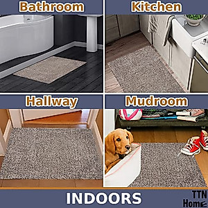 TTN Home Entryway Rug 24" x 36", Front Door Mat Indoor Entrance, Indoor Door Mat, Microfiber Rugs for Entryway, Entry Throw Rug with Rubber Backing Washable, Absorbent Door Mat, Muddy Mat for Dog