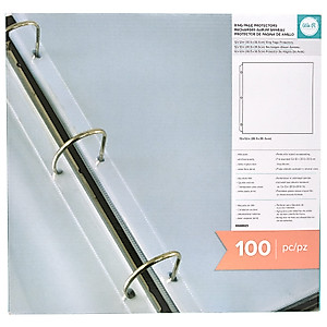 We R Memory Keepers 12x12 Page Protector Sleeve Set Includes 100 Pages, Non-Glare, Compatible with Most 3 Ring Albums, Perfect for Scrapbooking & More