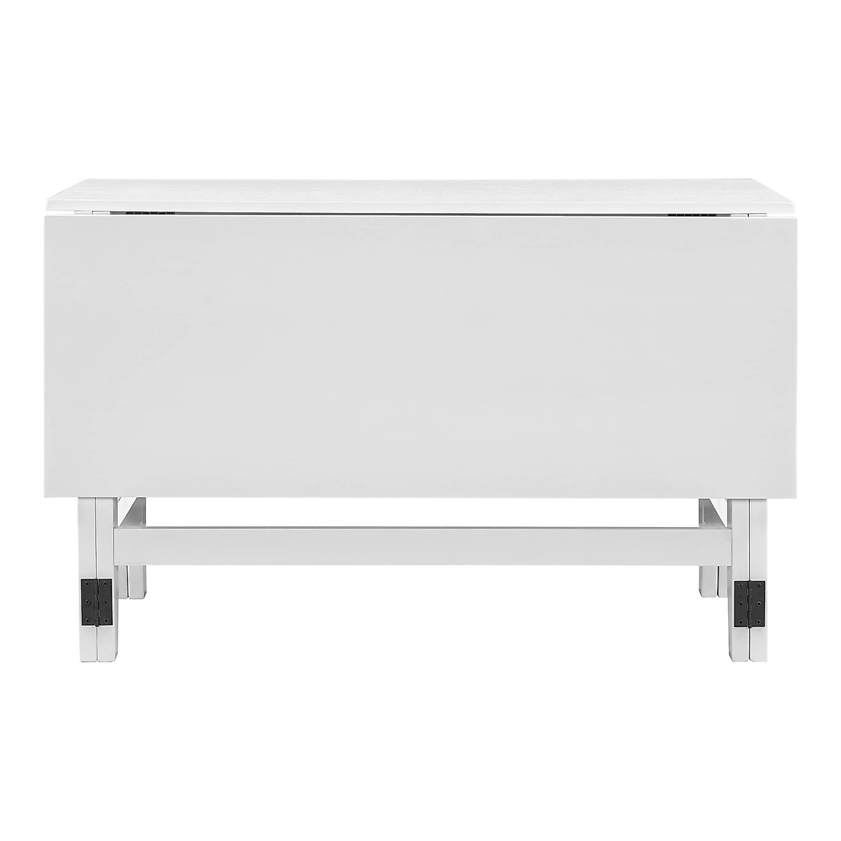 Merax Drop Leaf Dinng Table for Small Spaces, Extendable Space Saving Dining Table, Solid Wood Folding Table from 18" to 36" for Dining Room, Kitchen, Living Room, White