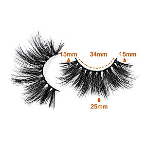 wiwoseo 25MM False Eyelashes Faux Mink Lashes Dramatic Long Fluffy Cross Thick Volume Fake Eye Lashes 4 Pairs Pack