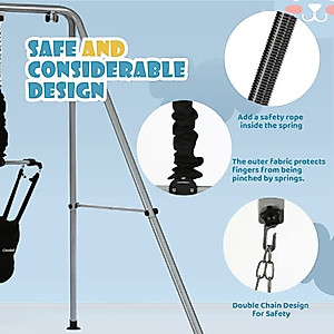 Cowiewie 2 in 1 Baby Jumper, with Strong Support Stand and Baby Walking Harness Function, Fun Activity for 6-24 Months Baby Infant