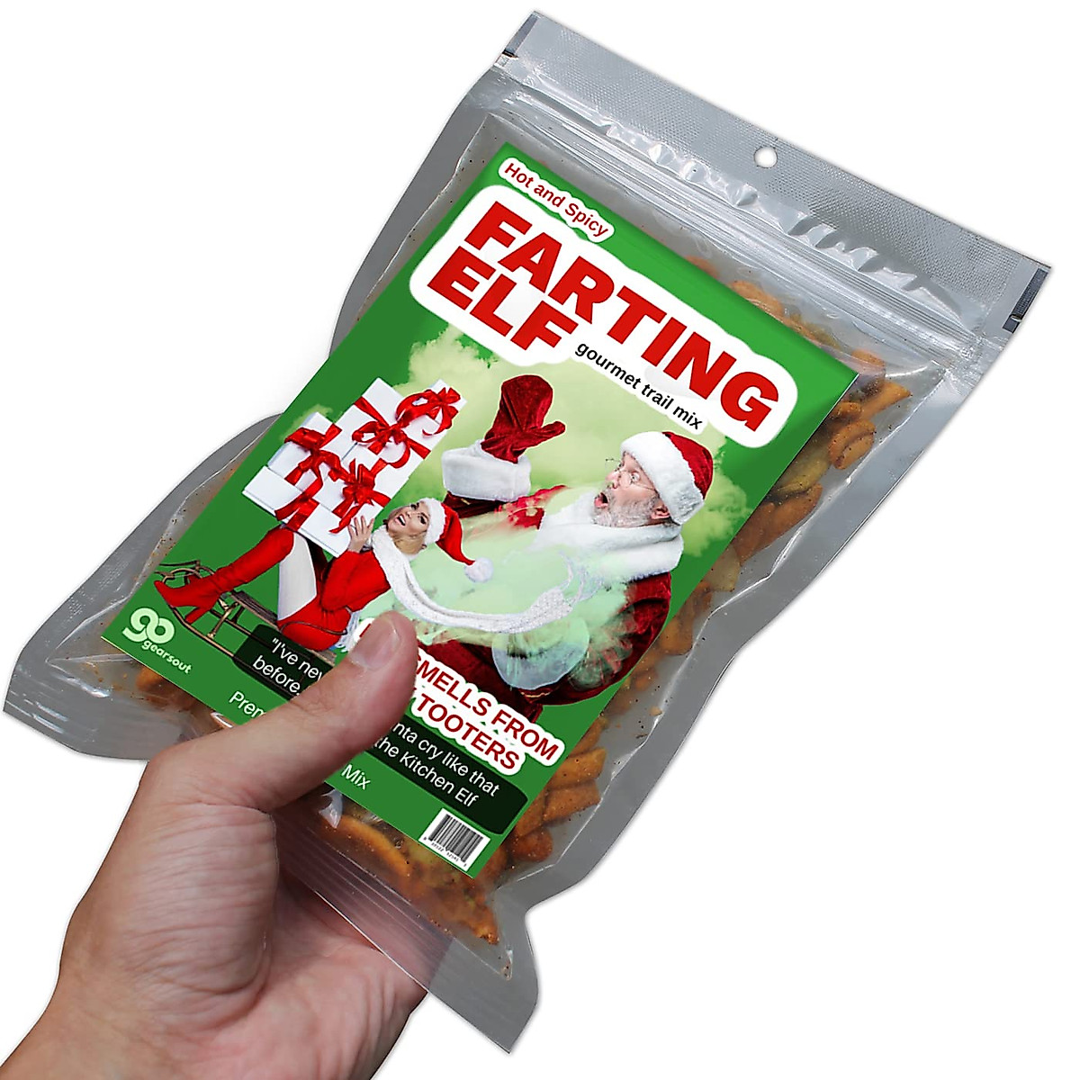 Farting Elf Gourmet Trail Mix - Christmas Gag Gifts Adults Funny Secret Santa Gifts for Adults Mens Food Gift, Elf Gifts for Men Christmas Wish