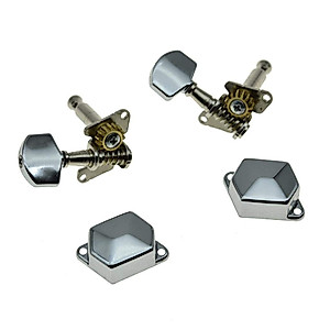 KAISH 6 Inline Semi-Closed Guitar Tuning Keys Pegs Guitar Tuners Machine Heads for Electric Guitars Chrome