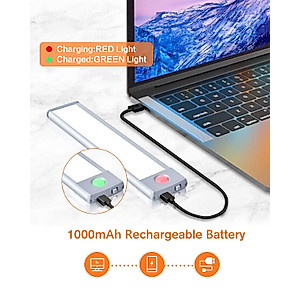 PRIORARE Motion Sensor Led Under Cabinet Lighting Wireless Cabinet Light Rechargeable, Closet Light 30Led Battery Operated for Kitchen, Closet (Warm White, 2Pack)