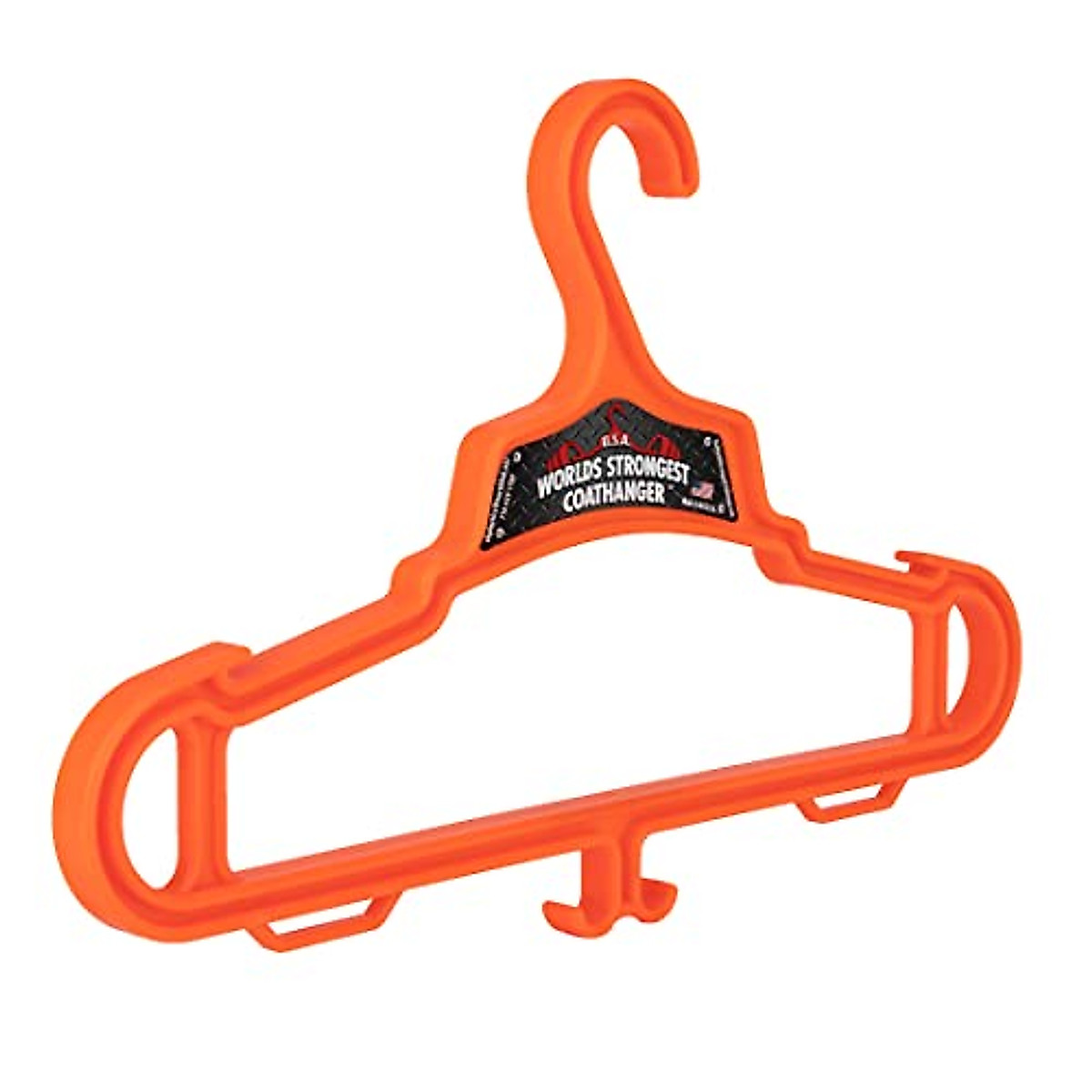 Worlds Strongest Coat Hanger | USA Made | 140 lb Load Capacity | Multipurpose Gear Hanger | High Visibility Orange (6)