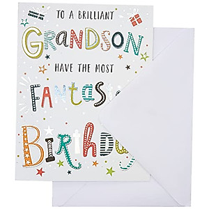 Regal Publishing Modern Birthday Card Grandson - 8 x 6 inches -