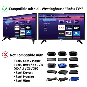 OEM Replacement Remote Control Compatible with Westinghouse Roku TVs - Netflix/Disney Plus/Apple TV+/HBO Max