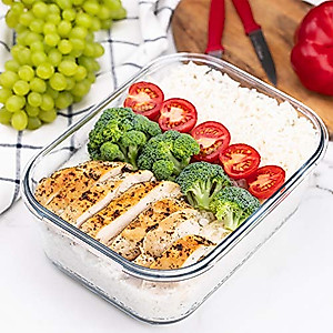 120 Oz 15 Cup Large Glass Food Storage Containers with Lids Airtight Set 3.5 L Family Size Extra Large Bakeware Marinating Lock Baking Dish Container Glass Bowls Meal Storing Serving Food Rectangle