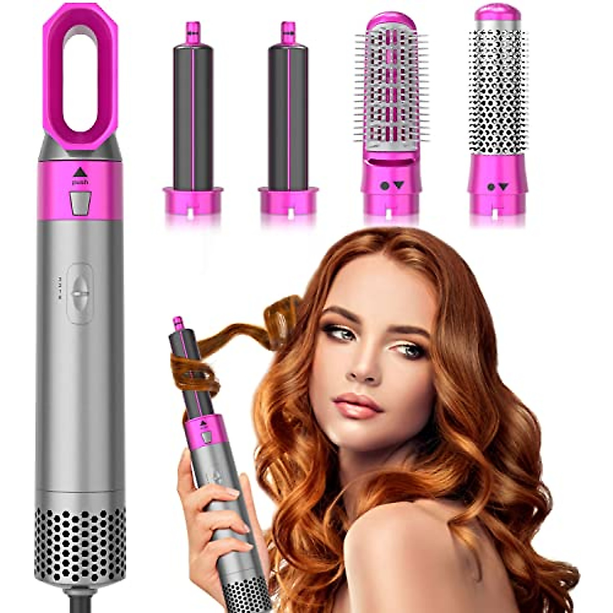 EWSBI Hair Dryer Brush Set，5 in 1 Detachable Blow Dryer Brush with Negative Ion Technology, Suitable for Straightening, Curling, Blow Drying of Hot Air Brush