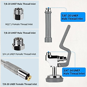 TCEUMIK Spray Valve with 44inch Flexible Hose & Pre Rinse Spring for Commercial Restaurant Sink Faucet 1.42GPM High-Pressure Dish Sprayer Stainless Steel Hose & Overhead Spring (Gray)