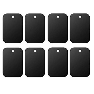 Mount Metal Plate（8Pack） for Magnetic Car Mount Phone Holder with Full Adhesive for Phone Magnet, Magnetic Mount, Car Mount Magnet-8X Rectangular (Black)