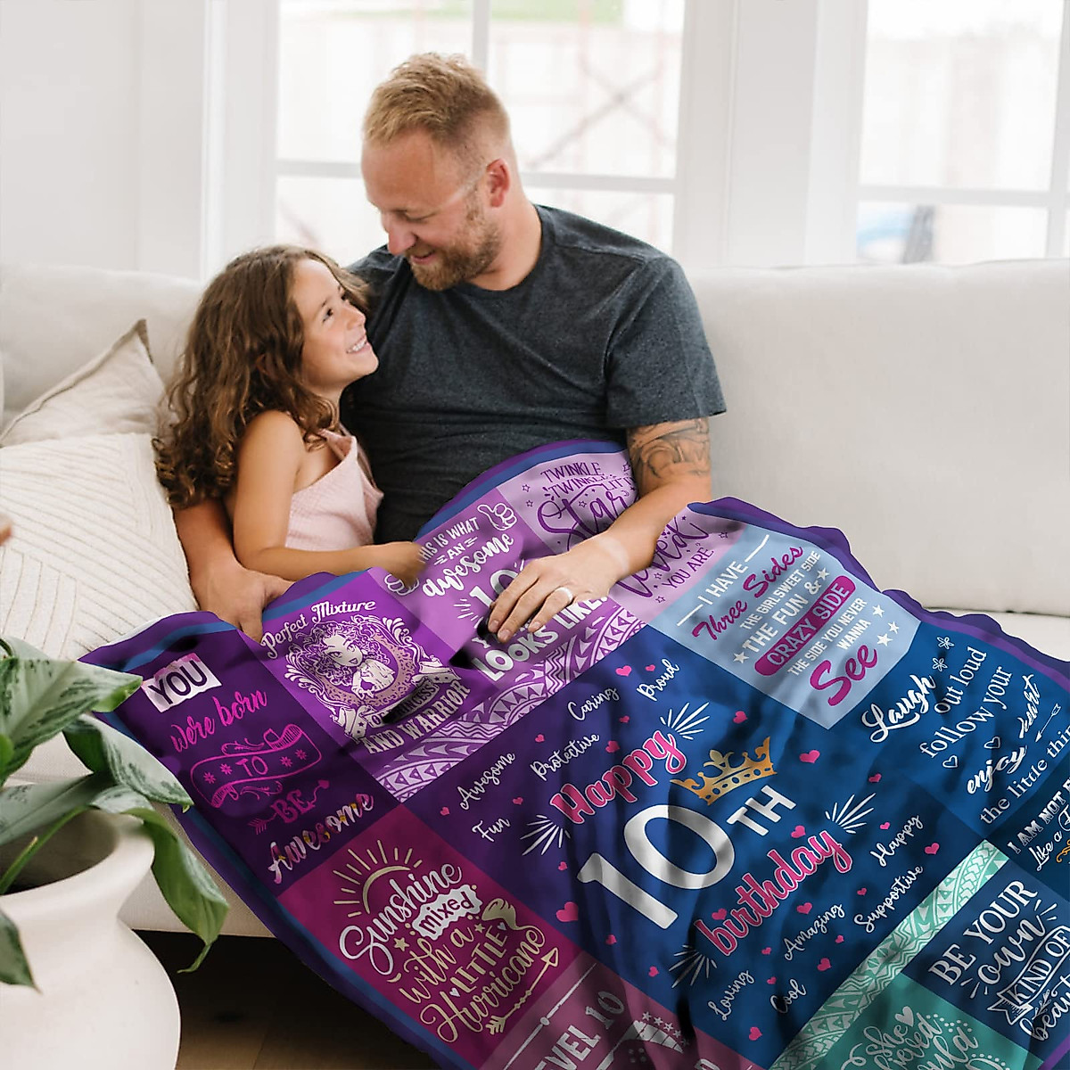 Qotuty 9 Year Old Girl Gifts Blanket 50"x60", Birthday Gifts for 9 Year Old Girl Throw Blanket