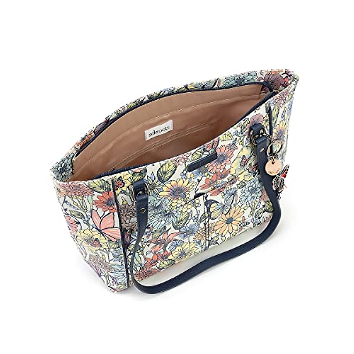 Sakroots womens Canvas, & Closure, Metro Tote Bag in Coated Canvas Large Roomy with Zip Closure Sustainable Durable Design Linin, Multi Bloom, One Size US