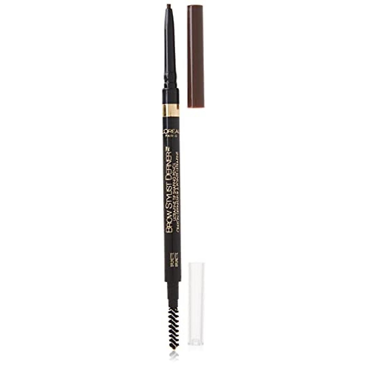 L'Oreal Paris Makeup Brow Stylist Definer Waterproof Eyebrow Pencil, Ultra-Fine Mechanical Pencil, Draws Tiny Brow Hairs and Fills in Sparse Areas and Gaps, Brunette, 0.003 Ounce (1 Count)
