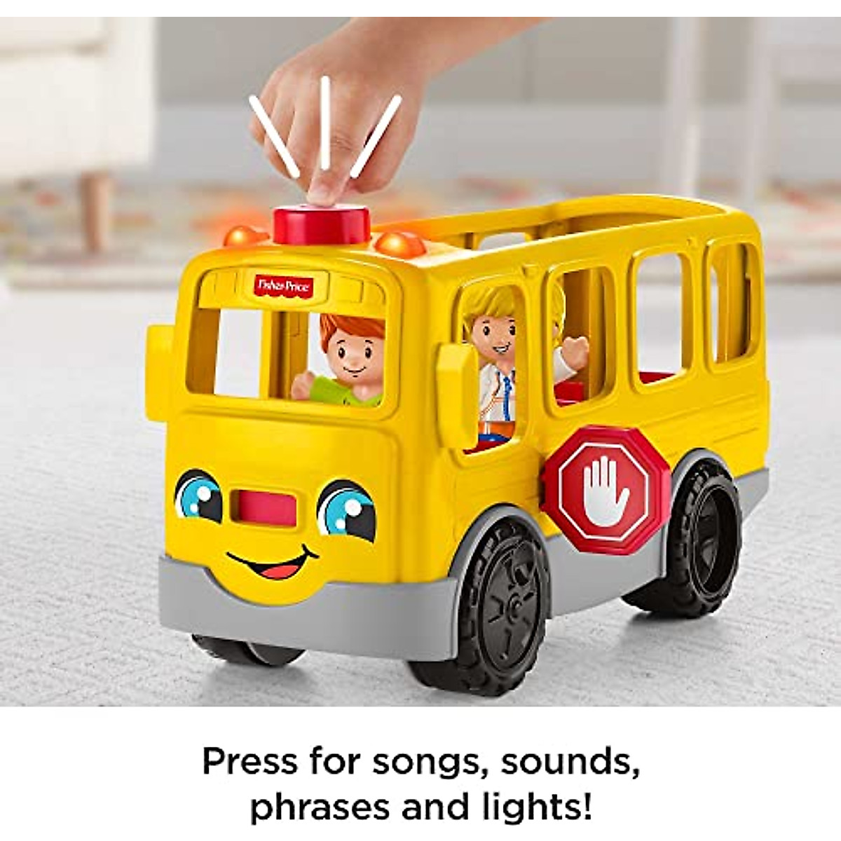 Fisher-Price Little People Musical Toddler Toy Sit with Me School Bus with Lights Sounds & 2 Figures for Ages 1+ Years
