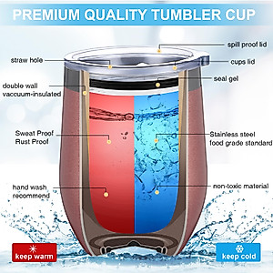 Employee Appreciation Gifts Wine Tumbler Team Gifts for Employee Thank You Gift for Coworker Women Men, 12 oz Wine Tumbler Insulated Stainless Steel Tumbler with Lid and Straw (Charming Style, 20 Pcs)