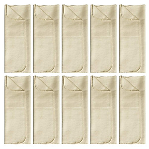 Washable Organic Diapers – Prefold Cloth Diaper Booster Pads for Baby and Toddler, Brushed Cotton (10-pack)