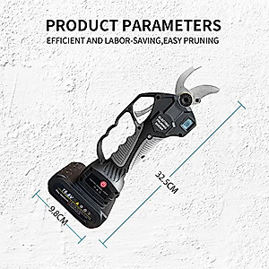 Munskine Professional Electric Pruning Shears - Cordless Trimmer with 25mm Cutting Diameter Heavy Duty- Electric Pruner with 2pcs Brushless Motor Rechargeable 2Ah & 4Ah Batteries