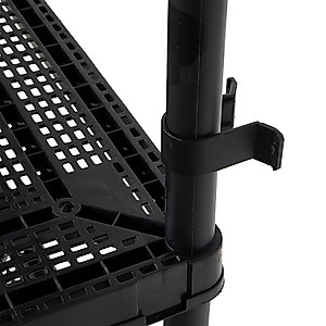 Gracious Living 5 Shelf Fixed Height Ventilated Medium Duty Storage Unit 14 x 32 x 72 Organizer System for Home, Garage, Basement, and Laundry, Black