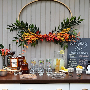 Cieovo Whiskey Party Supplies Set for 16 Guests Including Dinner Plates, Dessert Plates, Lunch Napkins, Cups for Whiskey and Beer Theme Birthday Family Party Decorations