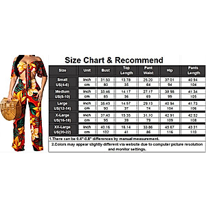 Casual Two Piece Beach Sets for Women Sexy Short Sleeve Off Shoulder Top Straight Long Pants White Floral Vacation Outfits(2X-Large)