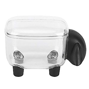 Cute Cartoon Sheep Shape Cotton Swab Makeup Cotton Storage Box Canister Holder Container Organizer for Bathroom Living Room (Black)