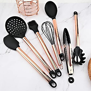 BRIIEC 1pc Black & Copper Silicon Basting Brushes, Heat Resistant Stainless Steel Handle Pastry Brushes, Spread Oil Butter Sauce Marinades. Perfect for Sauce BBQ Grill Baking Cooking