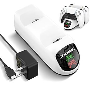 ECHZOVE PS5 Controller Charging Station, PS5 Controller Charger with Power Adapter, Playstation 5 Charger Station with LED Indicator