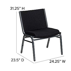 EMMA + OLIVER Big & Tall 1000 lb. Rated Black Fabric Stack Chair