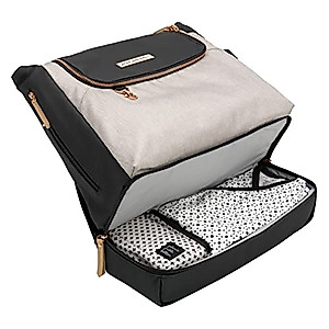 Petunia Pickle Bottom Pivot Backpack | Multiple carrying options (backpack or tote) | Insulated Pockets to Keep you Organized | Modern Silhouette with a Roomy Interior | Sand/Black