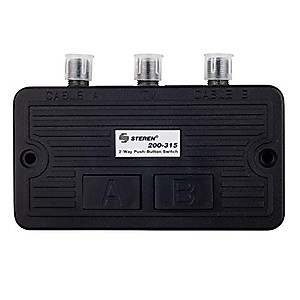 Network Switch - Coax Splitter 2 Way - Antenna Splitter - Manual Transfer Switch - Coax Cable Splitter 2 Way - Coaxial Cable Adapter For TV - 2 Way Coax AB Switch For TV - 1 Pack - STEREN 200-315