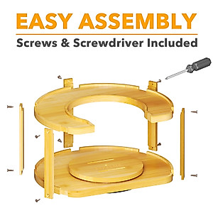 SpaceAid 2 Tier Bamboo Spice Rack Organizer, Lazy Susan Turntable for Cabinet, Home Kitchen Spices Spinning Rotating Shelf Racks for Pantry Seasoning Bottle Holder Storage (Two Tier, Natural)