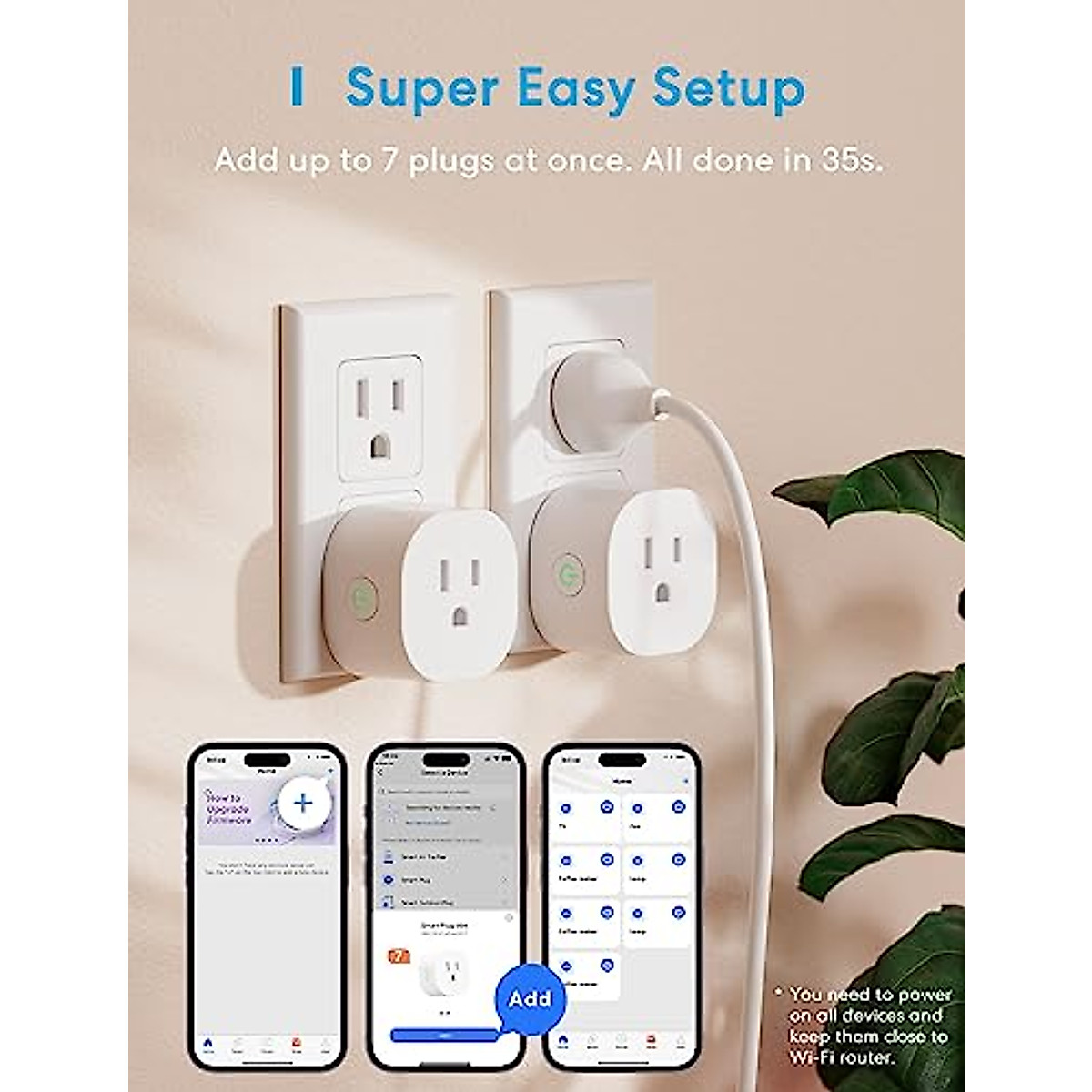 Meross Smart Plug Mini, 15A WiFi Bluetooth Outlet Socket Compatible with Alexa, Google Assistant, Voice & App Remote Control, Timer, Offline Control, ETL FCC Certified 4 Pack, 2.4G Only