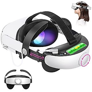 2BK Elite Strap with Battery for Q-2,5200mAh Extend 5hrs Playtime,Fast Charging VR Power,Balance&Adjustable Head Strap for Enhanced Support and Comfort in VR
