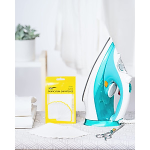 ZEFFFKA Premium Quality Fabric Iron-on Patches Inside & Outside Strongest Glue 100% Cotton White Repair Decorating Kit 12 Pieces Size 3" by 4-1/4" (7.5 cm x 10.5 cm)