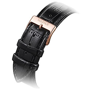Valence Women's Wrist Watches. Vintage Large Face Square Watches for Women. Classic Ladies Quartz Watches with Black Leather Band. Womens Waterproof Watch with Day and Date(Model: 088-Black)