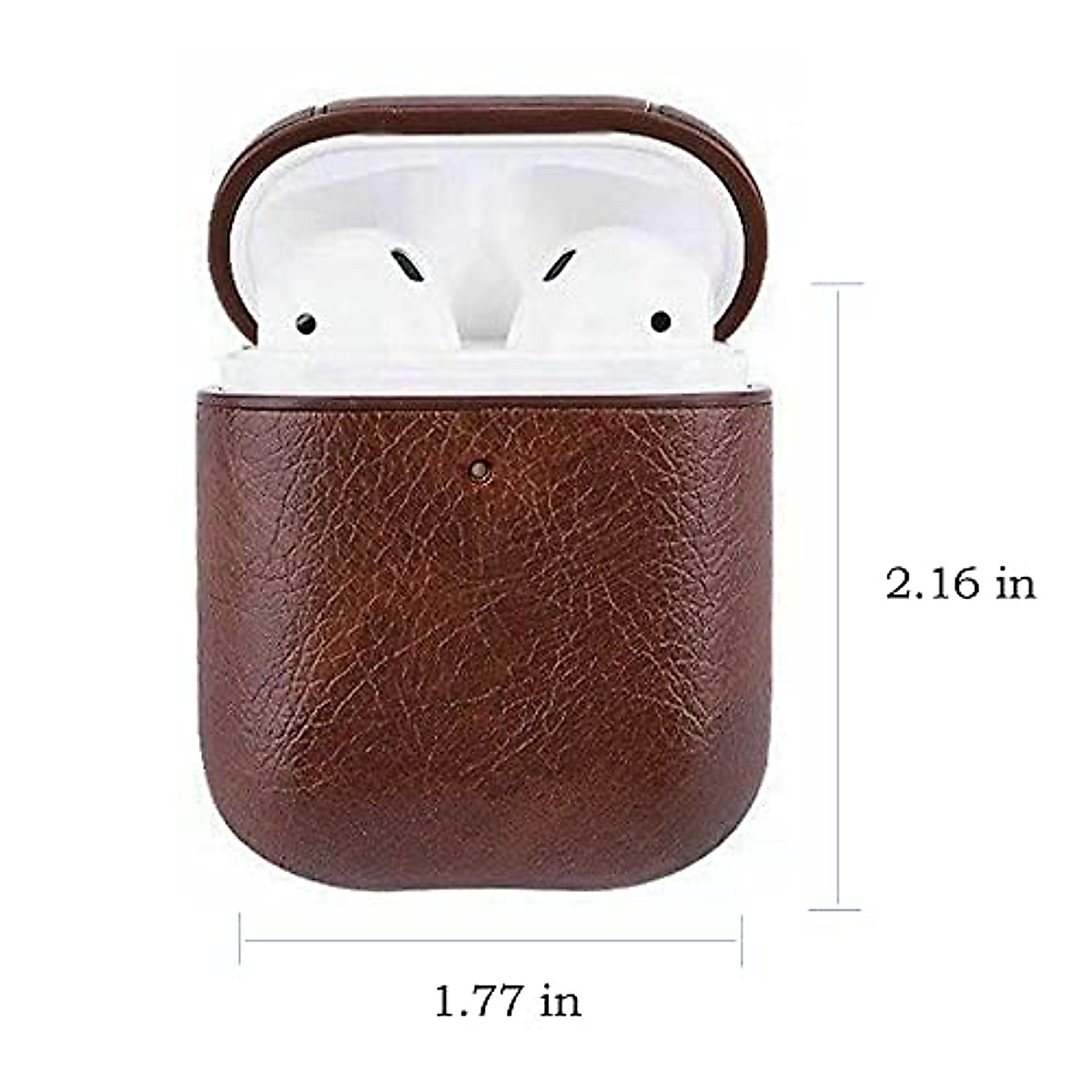 Victory Furrier AirPods Case Cover for AirPod Premium Leather with Keychain Shockproof Protecting & Supports Wireless Charging, (Dark Brown)