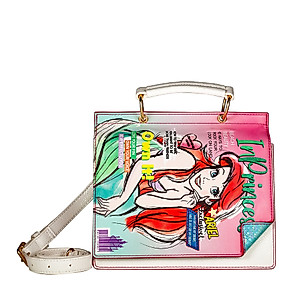 Danielle Nicole X Disney Little Mermaid Ariel Magazine Crossbody Bag - Fashion Cosplay Disneybound Cute Crossbody Bags, Multicolor