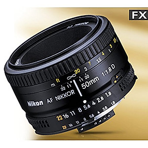 Nikon 2137 50mm f/1.8D Auto Focus Nikkor Lens for Nikon Digital SLR Cameras (Renewed)