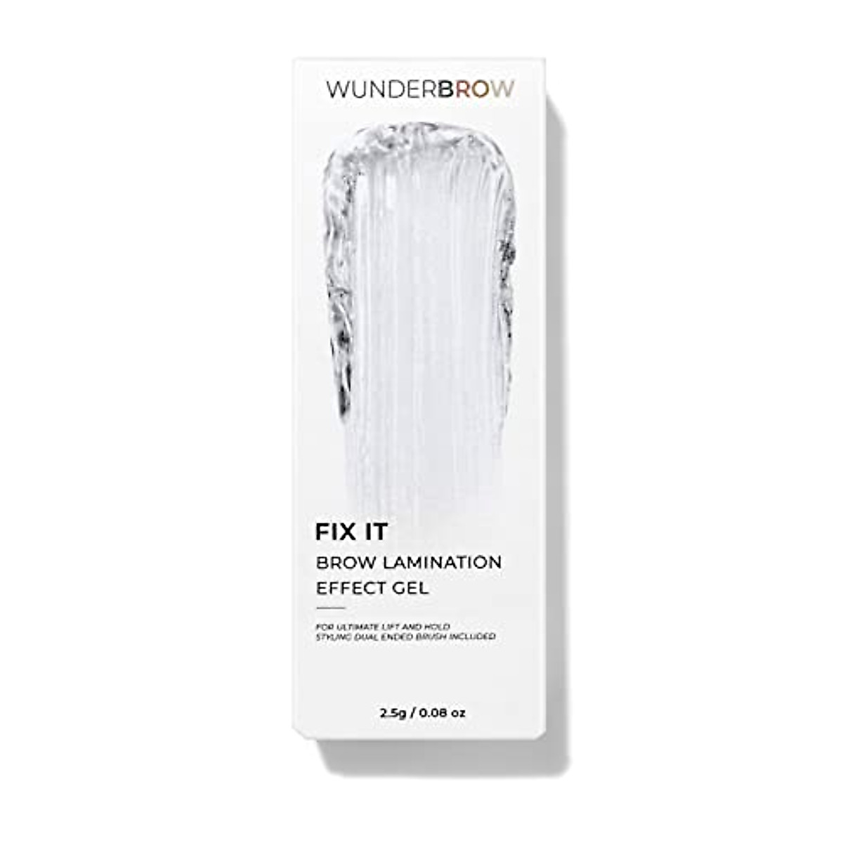 WUNDERBROW Fix It Clear Eyebrow Gel, Long Lasting Lamination Effect, Includes Dual Ended Brush, Vegan & Cruelty Free