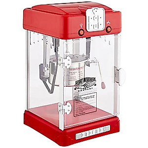 Great Northern Popcorn Company Pop Pup Countertop Popcorn Machine – Tabletop Popper Makes 1 Gallon – 2.5-Ounce Kettle, Catch Tray Warming Light & Scoop, Red (6074)