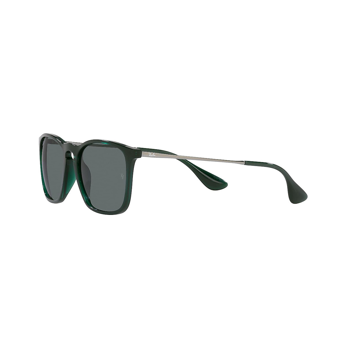 Ray-Ban RB4187 Chris Square Sunglasses, Transparent Green/Dark Grey Polarized, 54 mm
