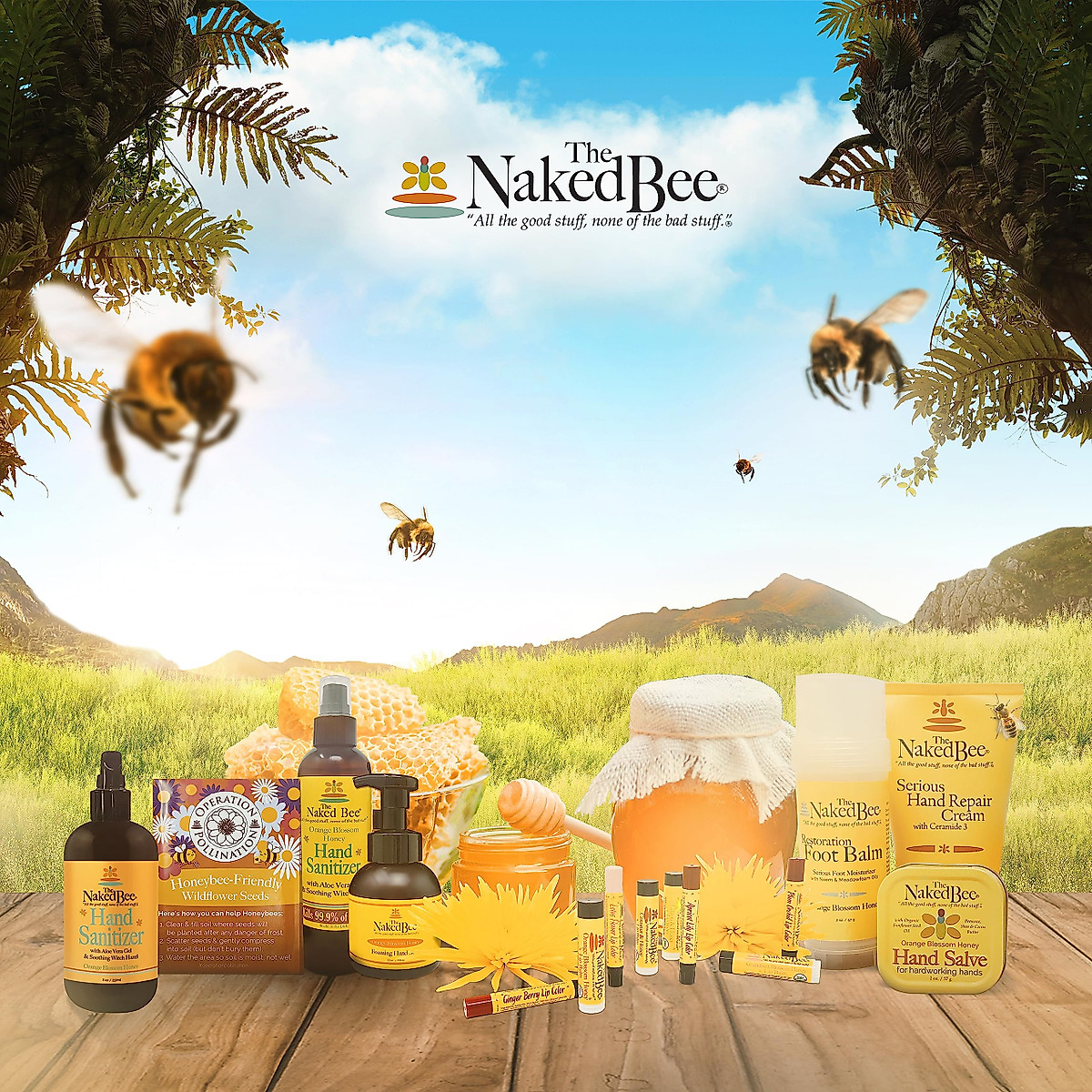 The Naked Bee Lip Balm in Orange Blossom Honey, Grapefruit Blossom, and Pomegranate & Honey (0.15 oz) - 3 Pack